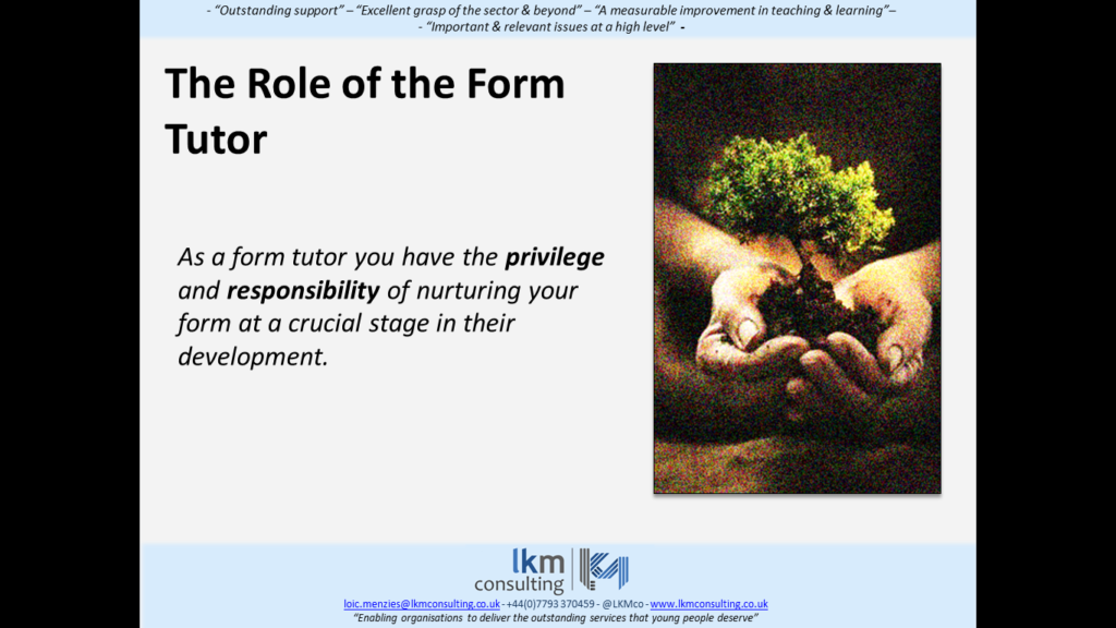 The Role of the Form Tutor - CfEY