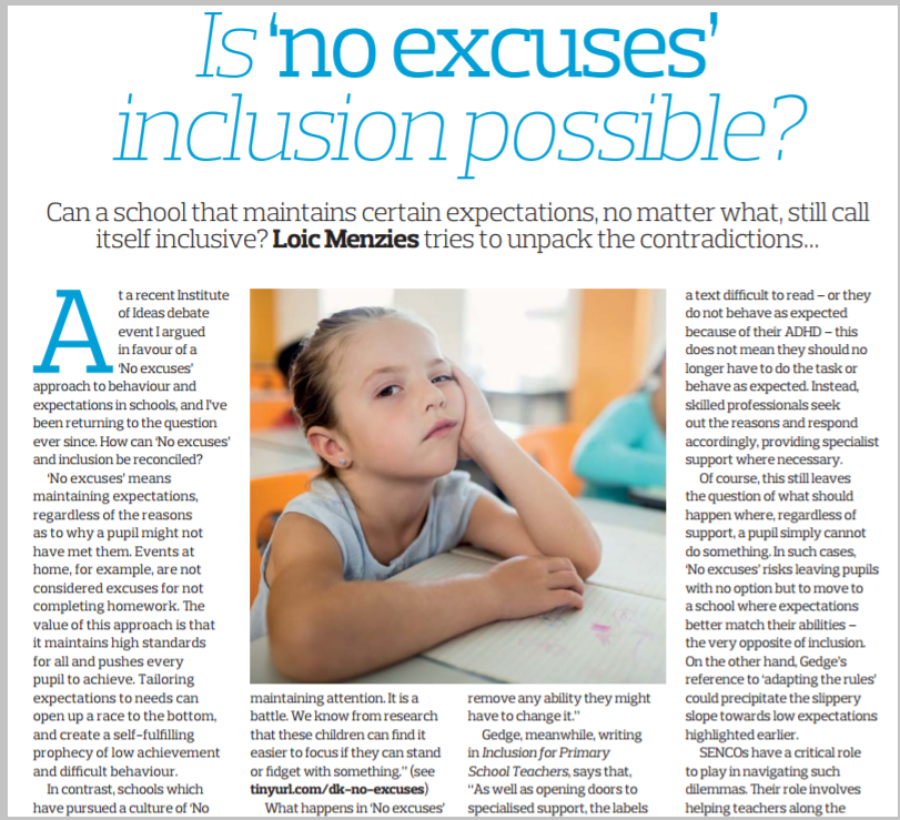No Excuses Versus Inclusion: Impossible to reconcile? - CfEY
